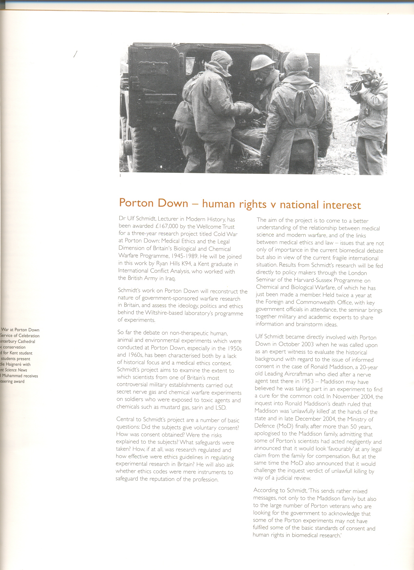 Porton Down - Types of Sources